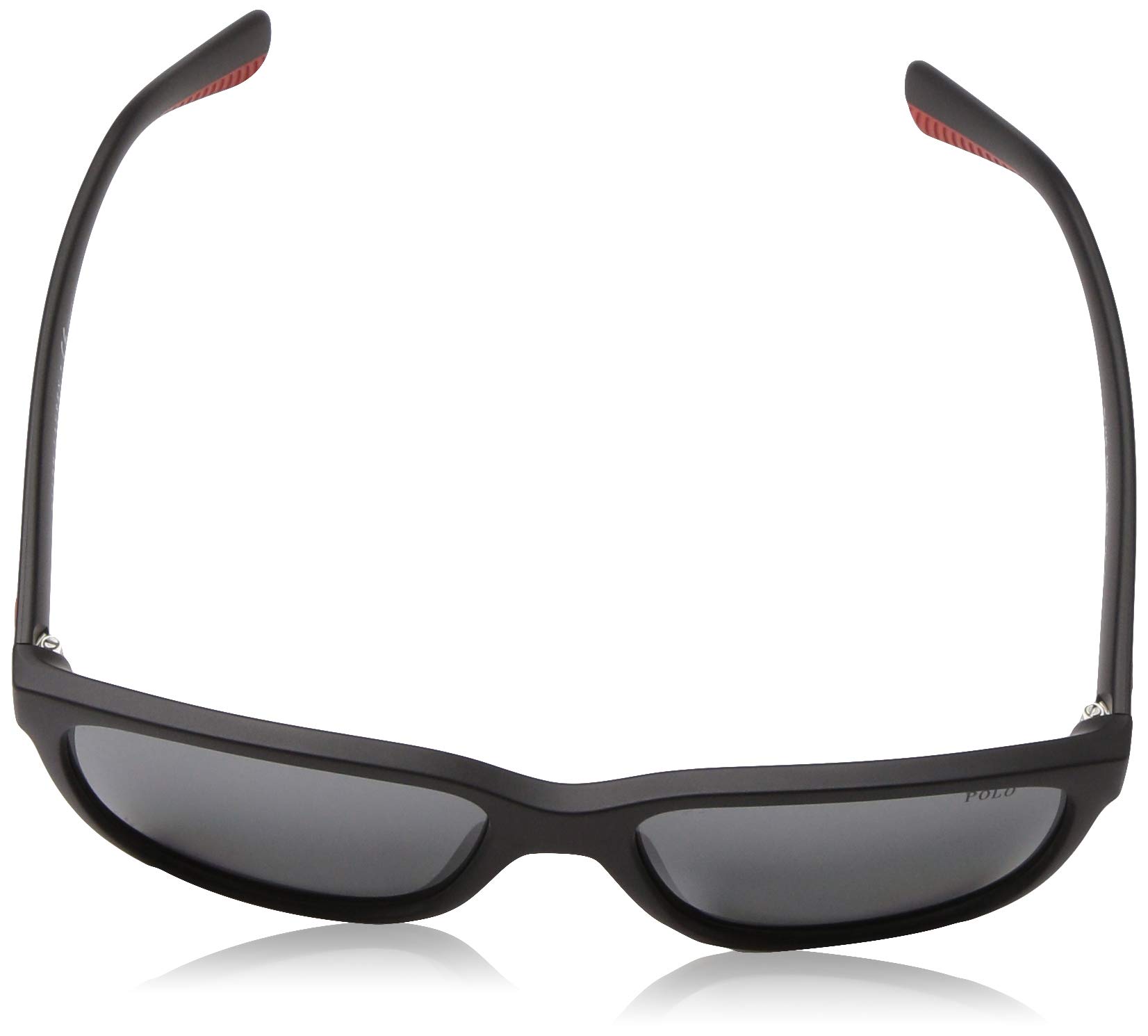Polo Ralph Lauren Men's PH4142 Rectangular Sunglasses, Matte Black/Silver Mirror, 57 mm