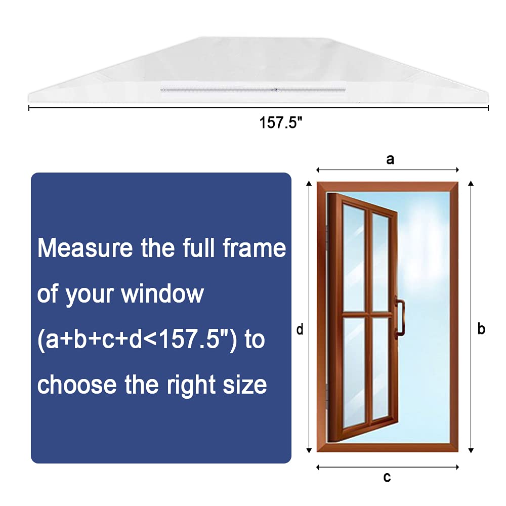 ONELIGHT Window Cloth Seal for Portable Air Conditioner with Maximum Length 157.5", Window AC Side Cloth Kit Panels to Seal Universal Casement Window