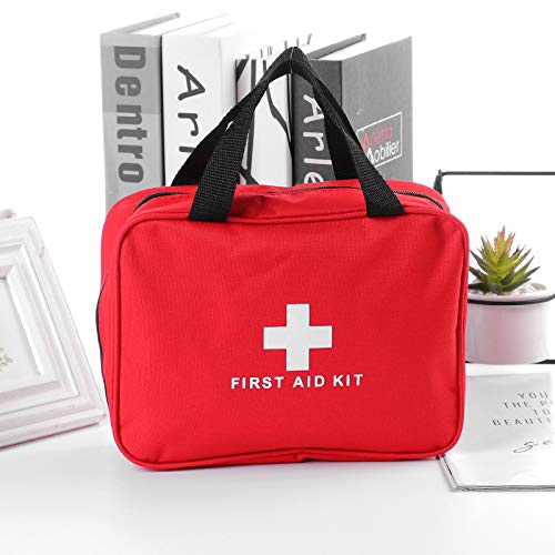 PAXLAMB First Aid Bag First Aid Kit Empty Medical Storage Bag Red Trauma Bag for Emergency First Aid Kits Car Workshop Cycling Outdoors (Red 1PC)
