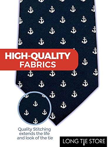 Long Tie Store Extra Long Herringbone Neck Ties for Men β 100% Silk Ties with Vivid Color | 3.75β Wide, 70 Inches XXL (Solid Black)