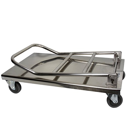 Vollum Folding Platform Trolley All Stainless Steel, 20.5 Inch x 32 Inch