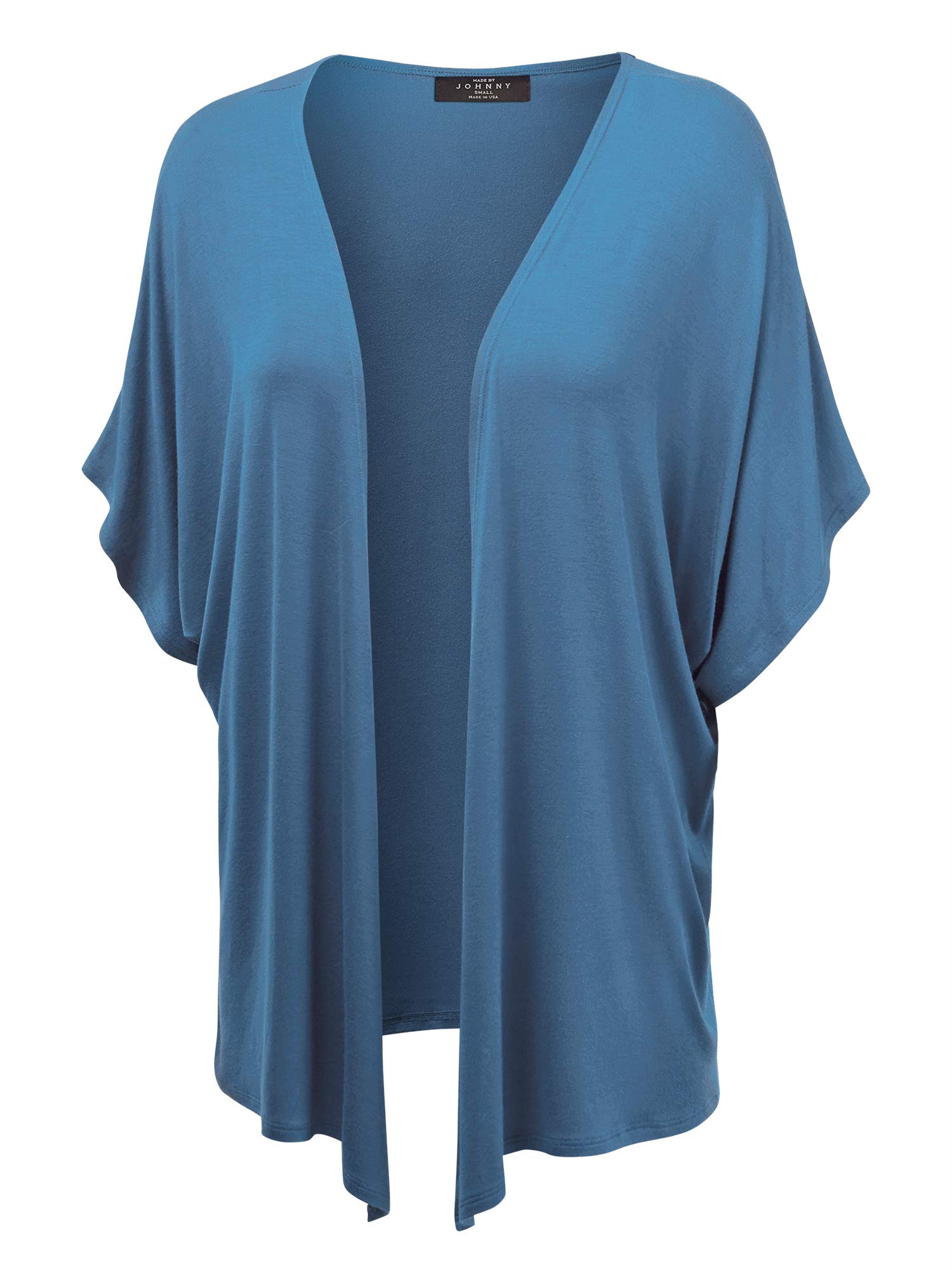 MBJ WSK1310 Women's Kimono Style Short Sleeve Dolman Cardigan XXXL Denim