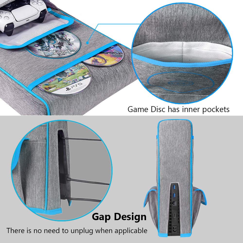 PS5 Console Dust Cover ,Dust Proof Cover for Sony Playstation 5 Game Console Protector Anti Scratch Washable Dust Cover Sleeve for PS5