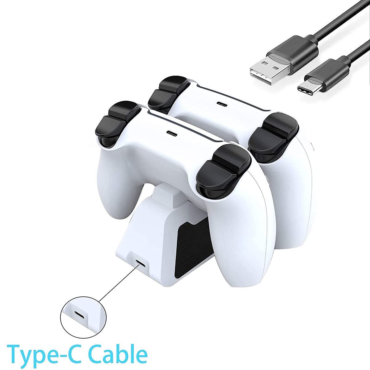 PS5 Controller Charger Playstation 5 Controller Charging Station Compatible Upgraded Playstation 5 DualSense Charging Dock with LED Indicator Safety Chip Protection Super Fast Charging