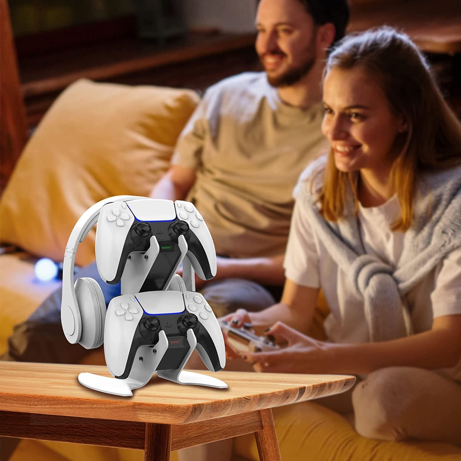 PS5 Controller Charger, Playstation 5 PS5 Controller Charging Dock Station, Headset Holder Stand Mount Charging Dock Station Replacement for Sony Playstation 5 DualSense Controller