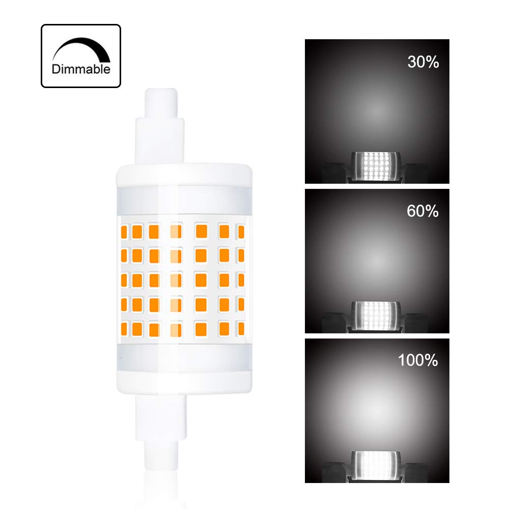 Luxvista Dimmable R7S LED Bulb Daylight J78 T3 LED Bulb, 10W J78 Bulb (100W R7S Halogen Bulb Replacement), 78mm J-Type Light Bulbs for Ceiling Light Floor Wall Lamps Security Lights