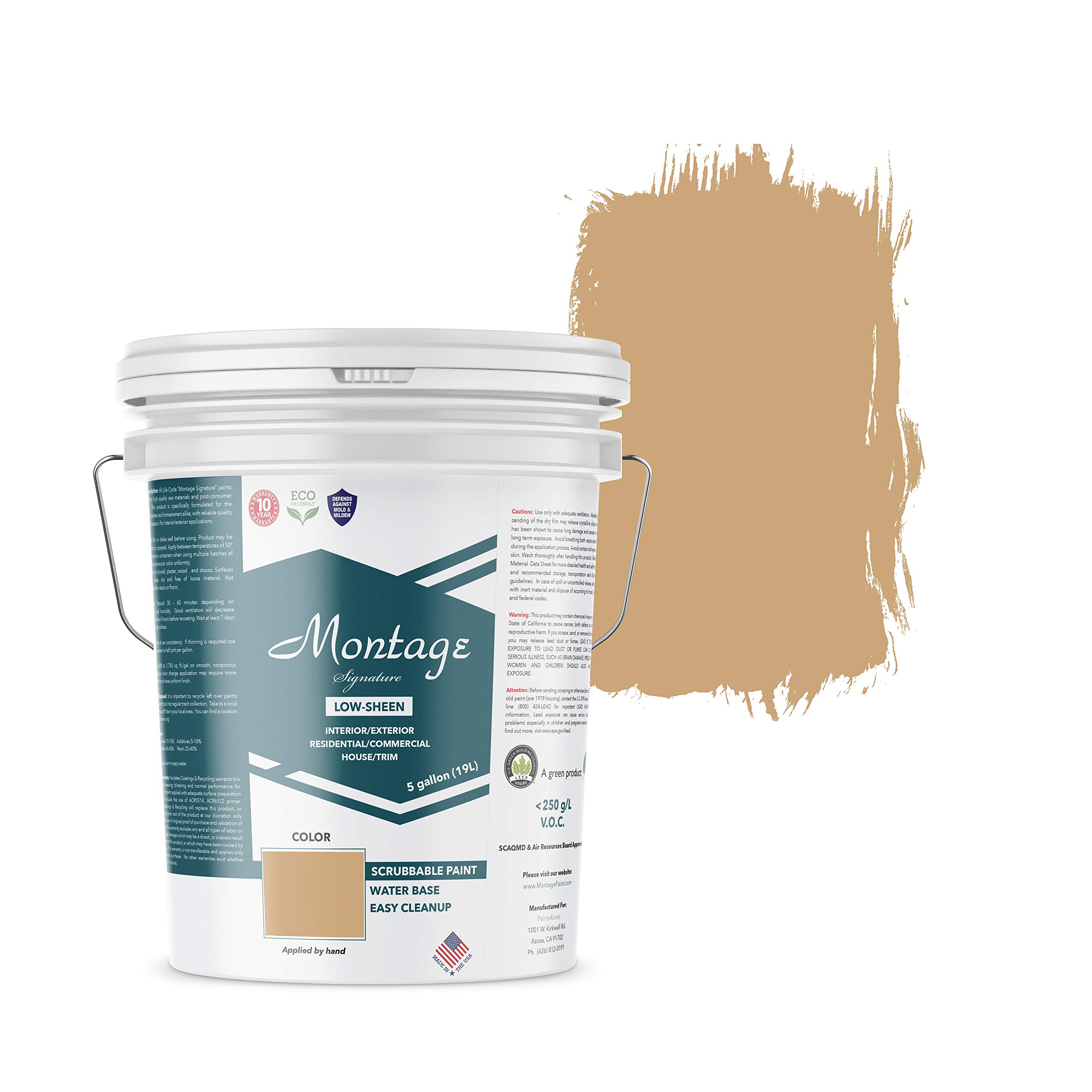 Montage Signature Interior/Exterior Eco-Friendly Paint, Dove Gray, Low Sheen, 5 Gallon