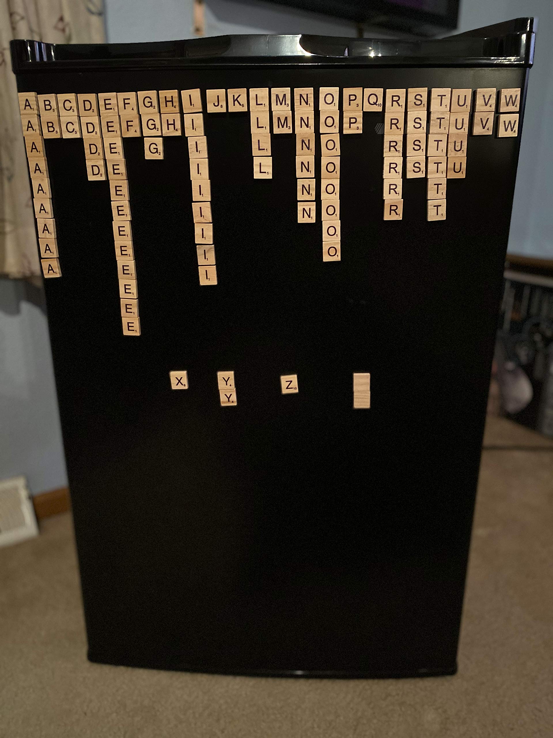 Mighty Hammer Original Magnetic Scrabble Tiles A-Z Educational Letters That Stick to Most Metal Surfaces. 100 Wooden Tiles - Full Scrabble Game. Learn and Play