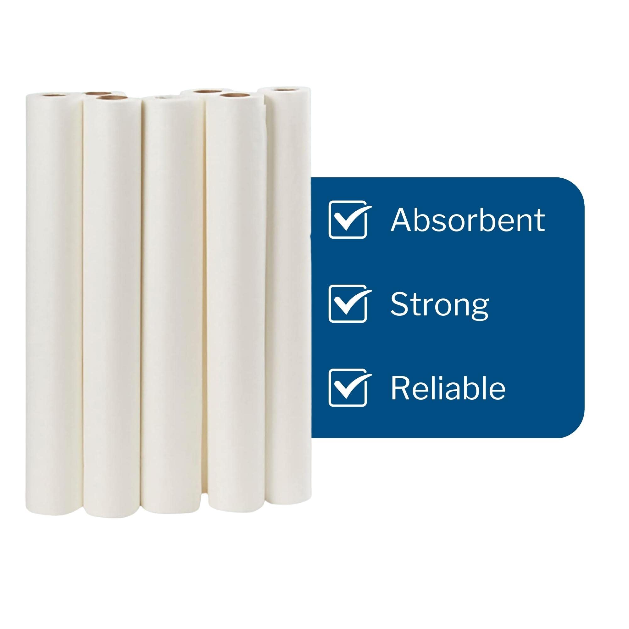 McKesson Exam Table Paper, Economy Crepe, White, 21 in x 125 ft, 12 Count