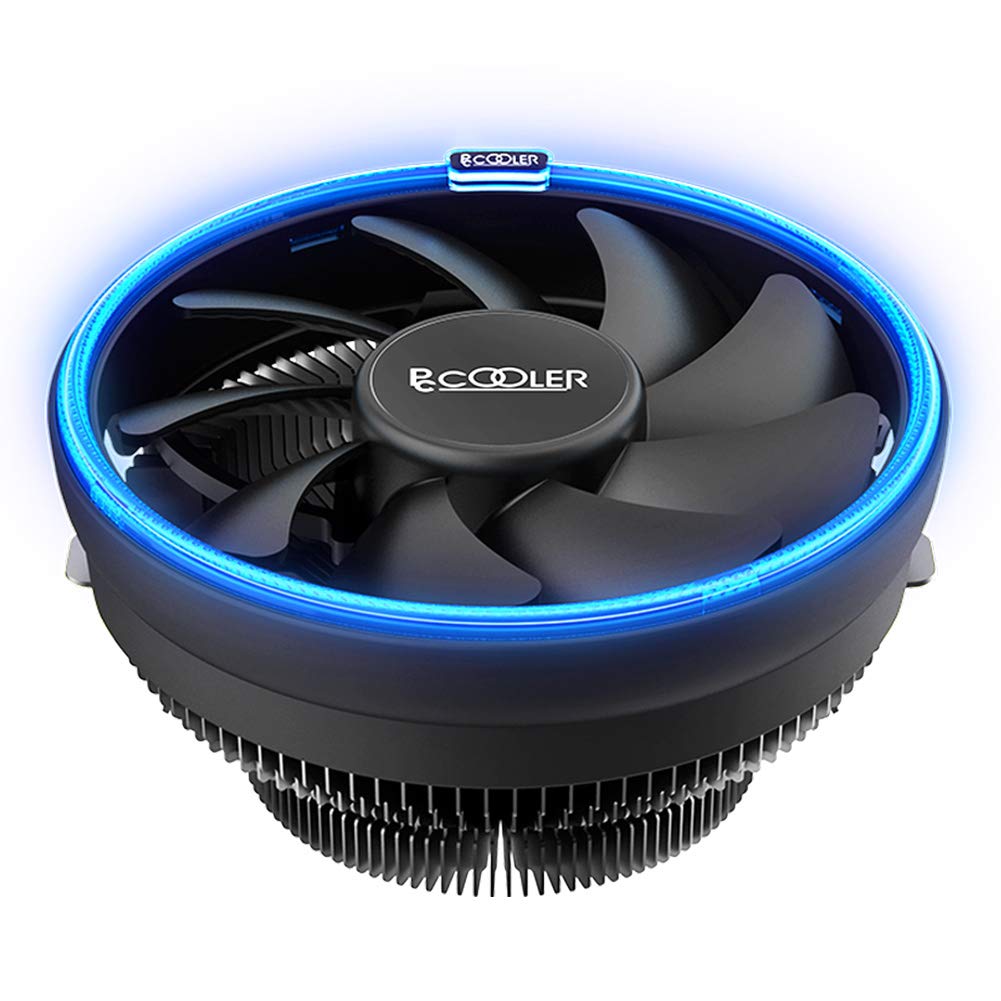 PCCOOLER E126M B Low-Profile CPU Cooler with Quiet PWM Fan All-Round Cooling for Computer Case Corona LED Blue Frame