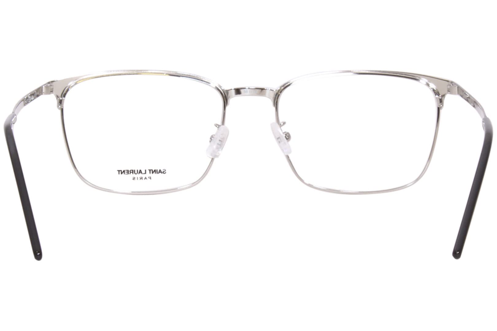 Saint Laurent SL 378/F SLIM 001 Black Metal Rectangle Eyeglasses 56mm