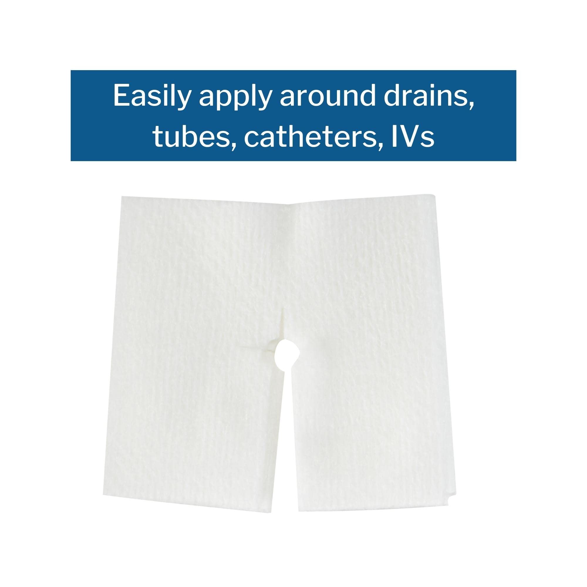 McKesson Split Sponges, 6-Ply Sterile, I.V. and Tracheostomy Dressings, Polyester / Rayon Blend, 4 in x 4 in, 2 per Pack, 300 Packs, 600 Total