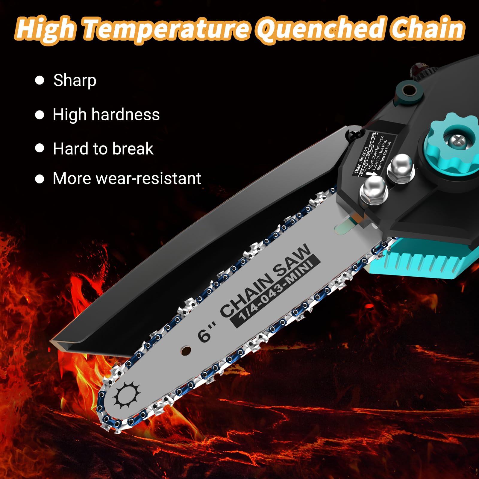 Mini Chainsaw, 8 inch & 6 inch Electric Chainsaw Cordless,Upgraded Brushless Chainsaw and Auto Oiler, 2PCS 21V 2000mAh Batteries, DocSmart Handheld Chain saw for Trees Branches Trimming Wood Cutting