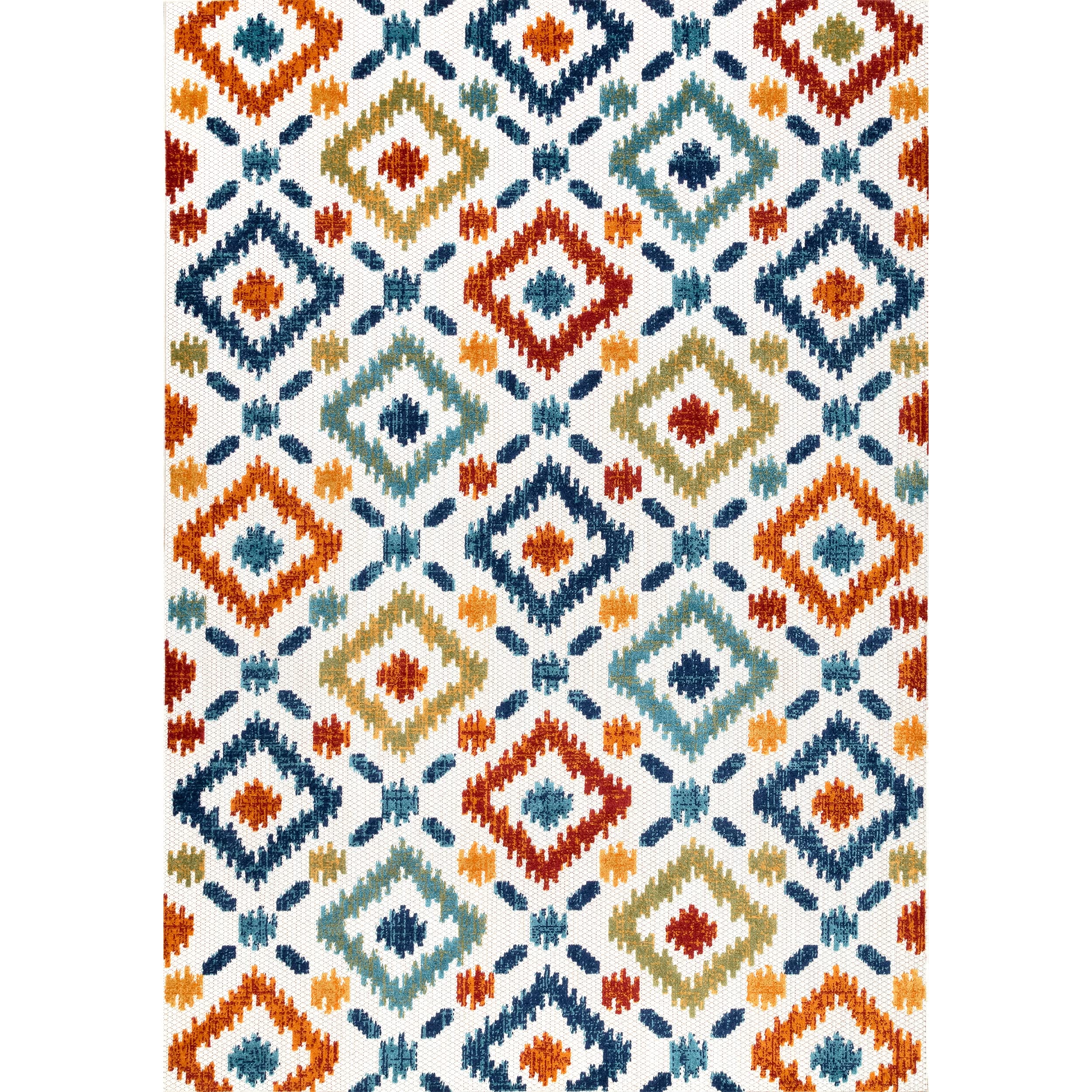 nuLOOM Indoor/Outdoor Transitional Labyrinth Area Rug, 9x12, Blue