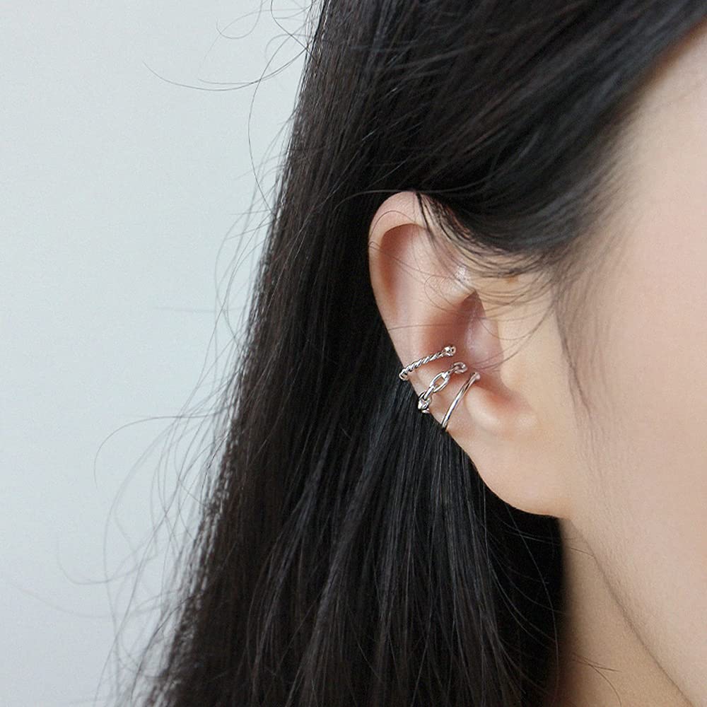 Milacolato Cuff Earrings 925 Sterling Silver Ear Cuff Earrings