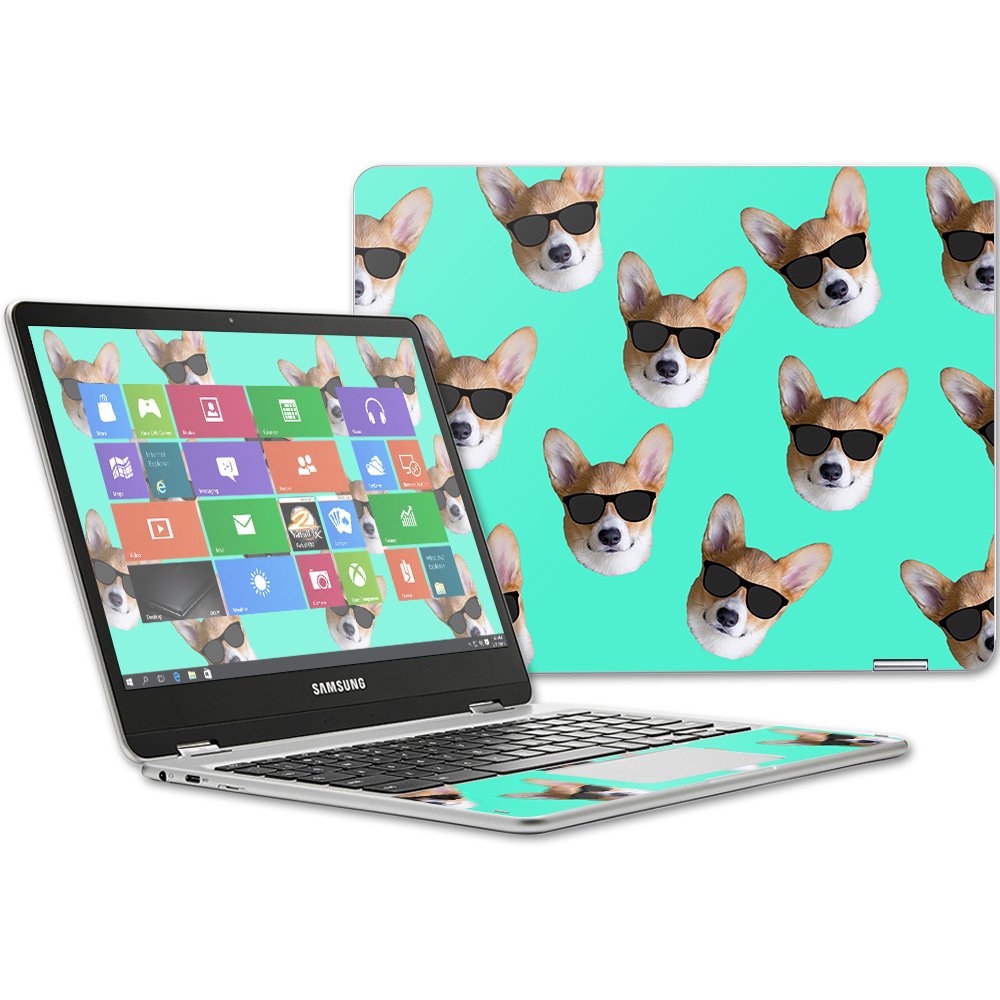 MightySkins Skin Compatible with Samsung Chromebook Plus 12.3"(2017 - Cool Corgi | Protective, Durable, and Unique Vinyl Decal wrap Cover | Easy to Apply, Remove, and Change Styles | Made in The USA