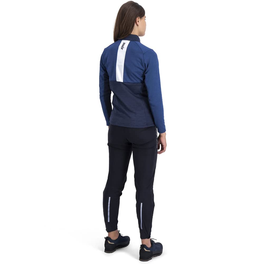 Swix Women's Medium-Weight Flexible Training Cross-Country Skiing Infinity Midlayer Jacket, Lake Blue, Small