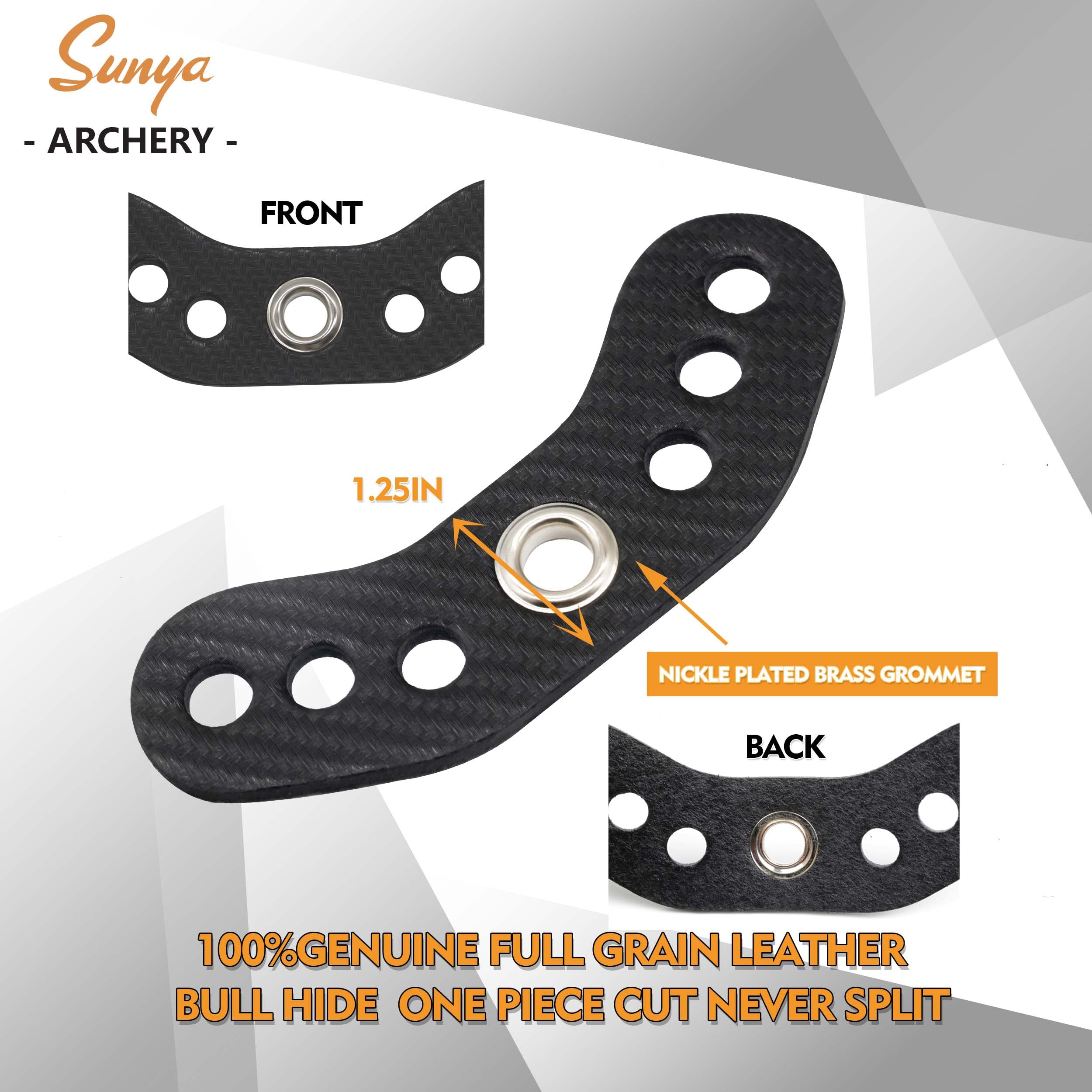 SUNYA Archery Bow Wrist Sling, Paracord Strap Comfortable on Hand.Fit Bow Stabilizer. Full Grain Leather Yoke with Carbon Fiber Texture. (DS Dark Camo CB)