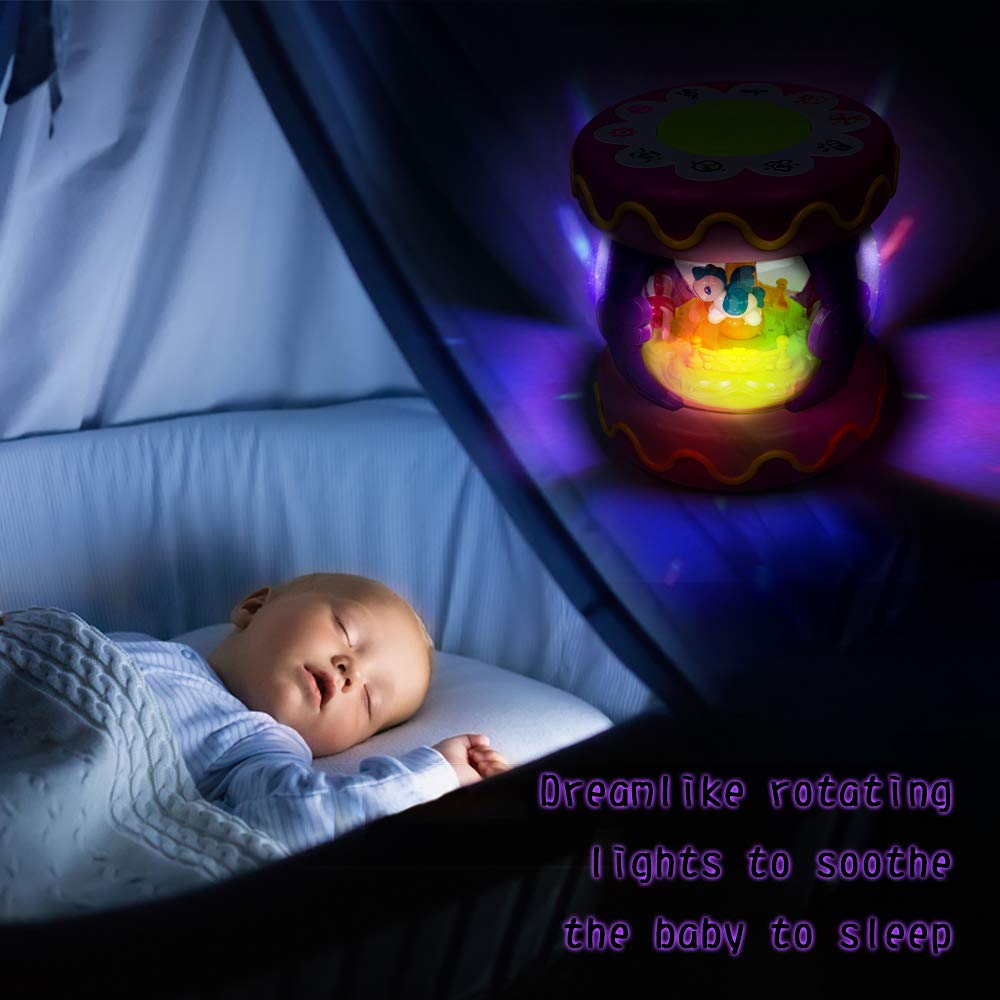 Musical Toys Carousel Hand Drum Instruments Lights Up Toy Early Educational Learning Development Toy for Baby Toddler for Boys and Girls