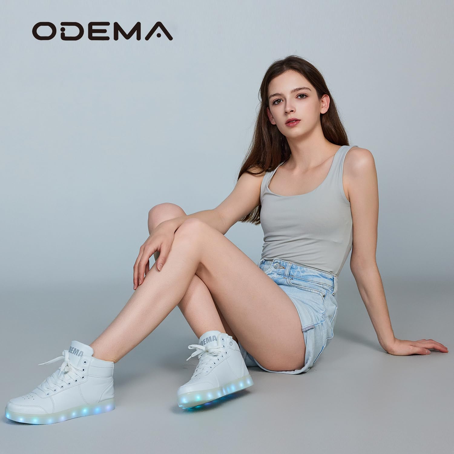 Odema Unisex LED Shoes High Top Light Up Sneakers for Women Men