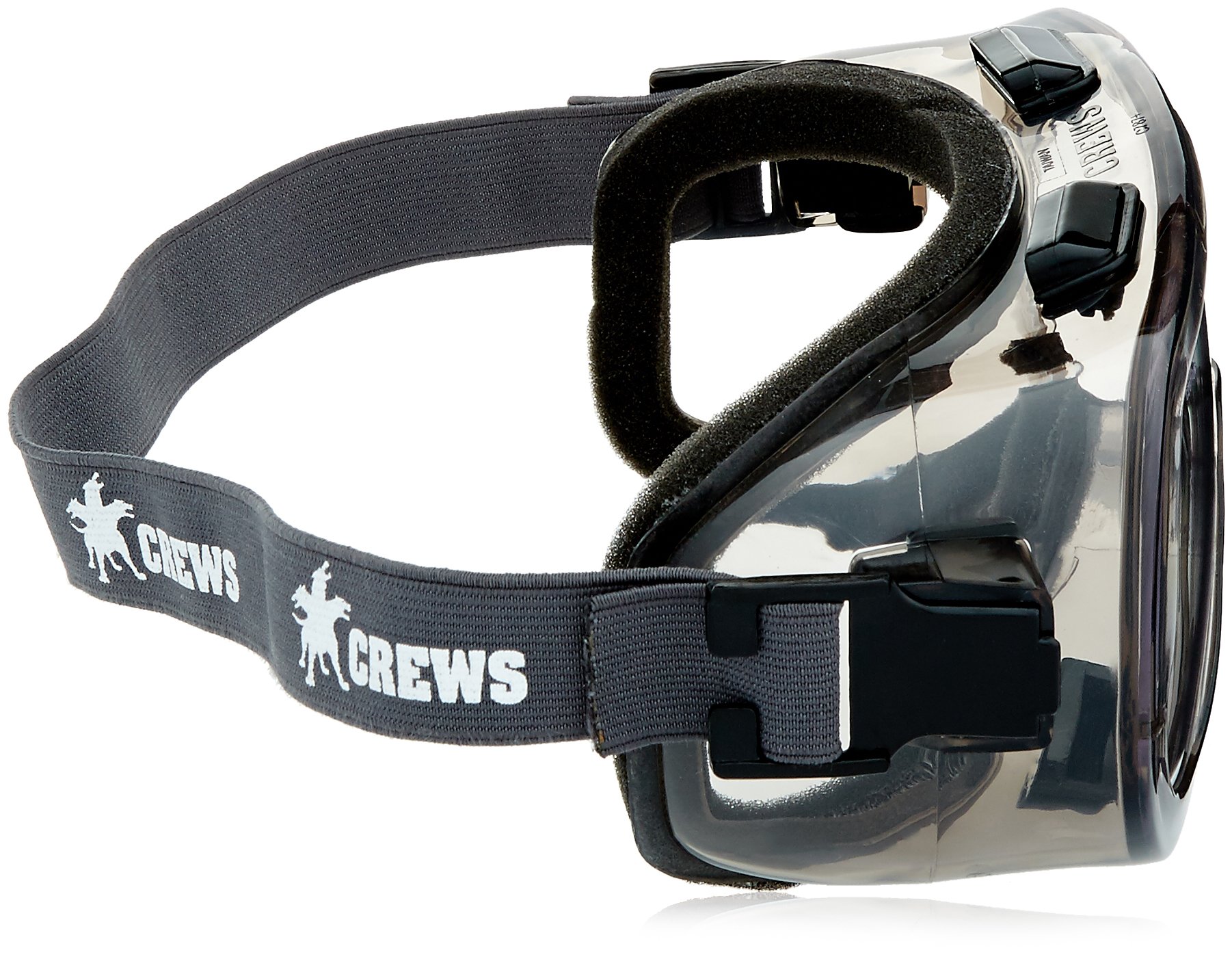 MCR Safety 2410F Verdict Polyvinyl Chloride Strap Foam Lining Safety Goggle with Smoke Frame and Clear Anti-Fog Lens