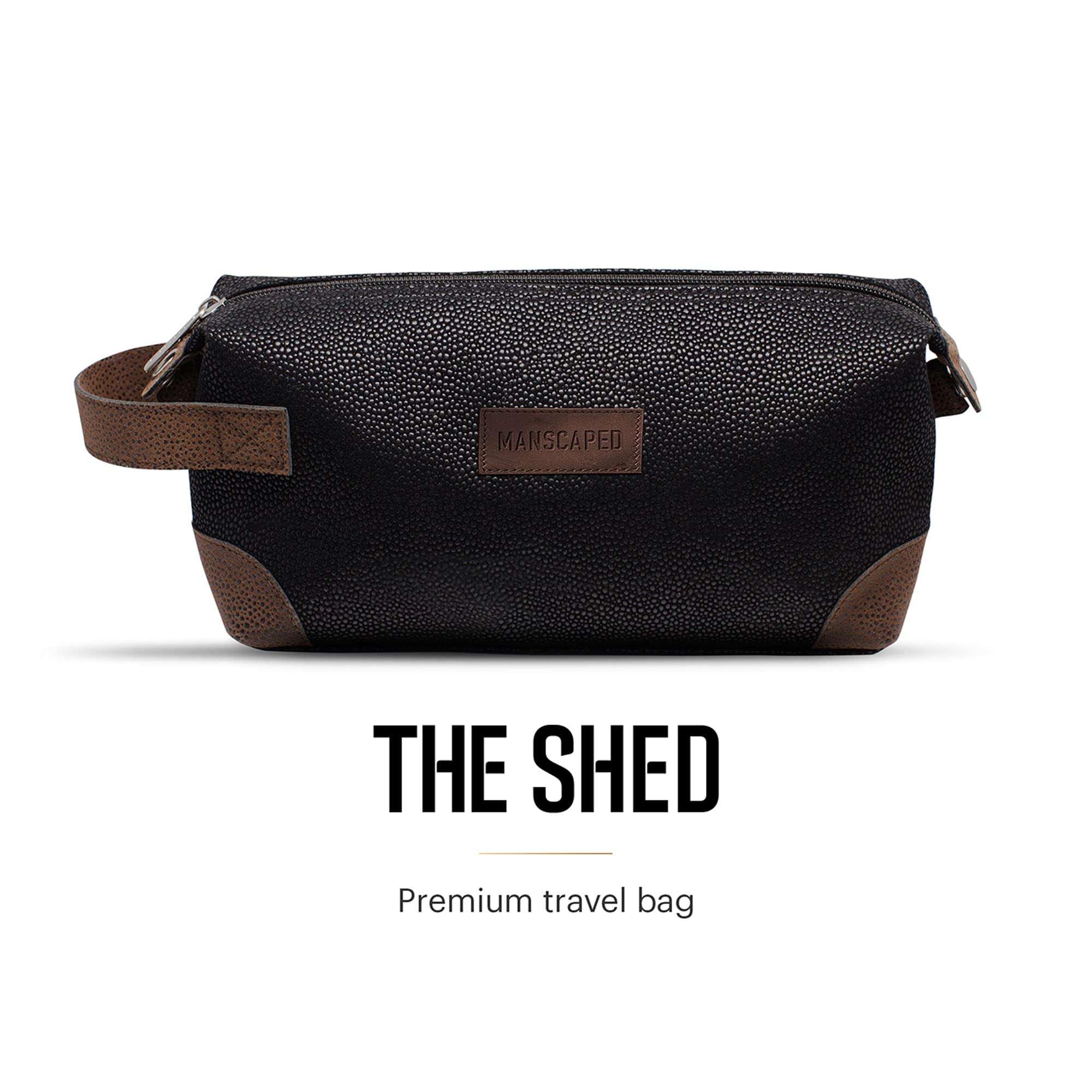 MANSCAPED® The Tool Box 4.0 Contains: The Lawn Mower® 4.0 Electric Trimmer, Weed Whacker® Nose & Ear Hair Trimmer, The Plow™ 2.0, The Shears™ Four Piece Nail Kit, The Shed™ Toiletry Bag