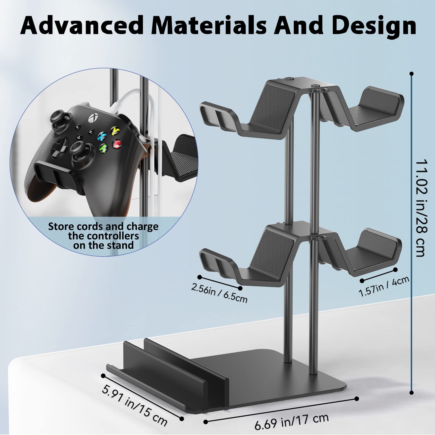 OIVO Controller Organizer for Desk, Display Controller Stand for PS5/ PS4/ Xbox Series/One X/S/Nintendo Switch Controller & Headset Stand, Controller Desk Mount & Storage for 4 Packs Game Controller