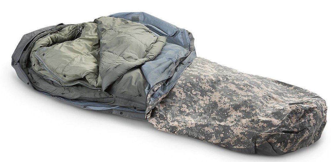 Military Outdoor Clothing Previously Issued U.S. G.I. Improved ACU Digital Modular Sleeping Bag System (4-Piece)