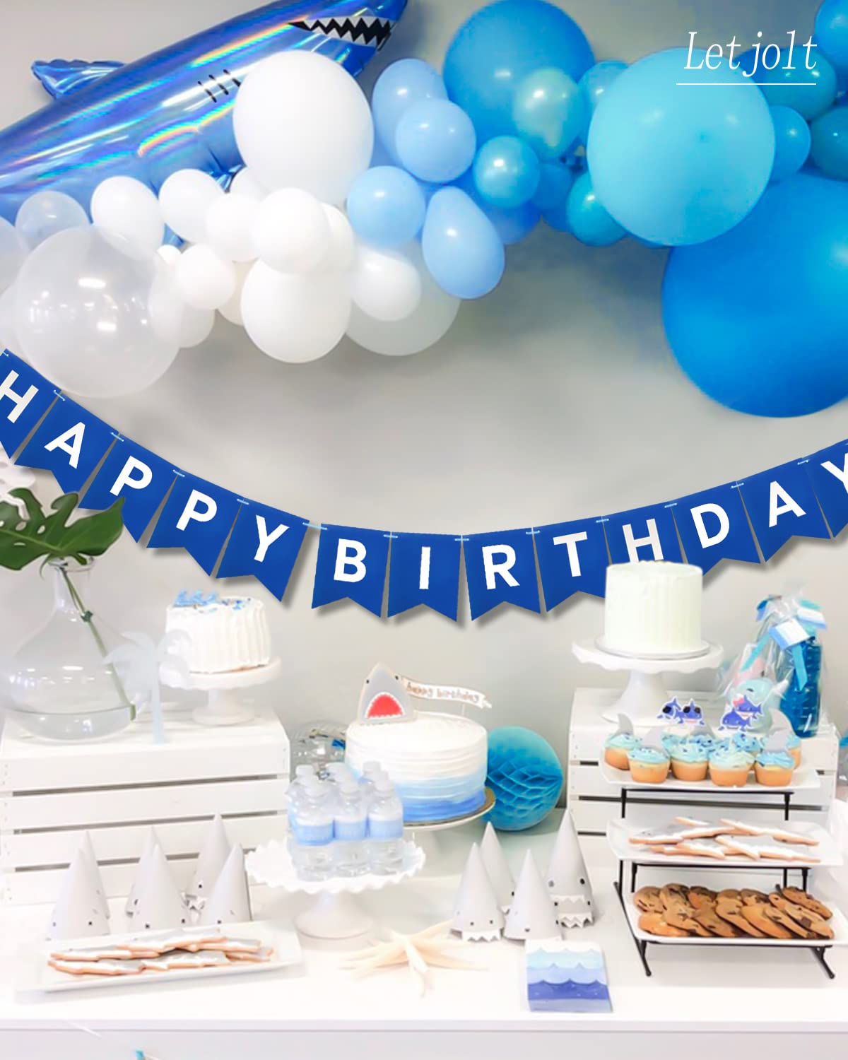 Navy Blue Happy Birthday Banner Nautical Theme Birthday Party Supplies Garland Decorations Boy Birthday Signs Nursery Hanging Decor 13pcs