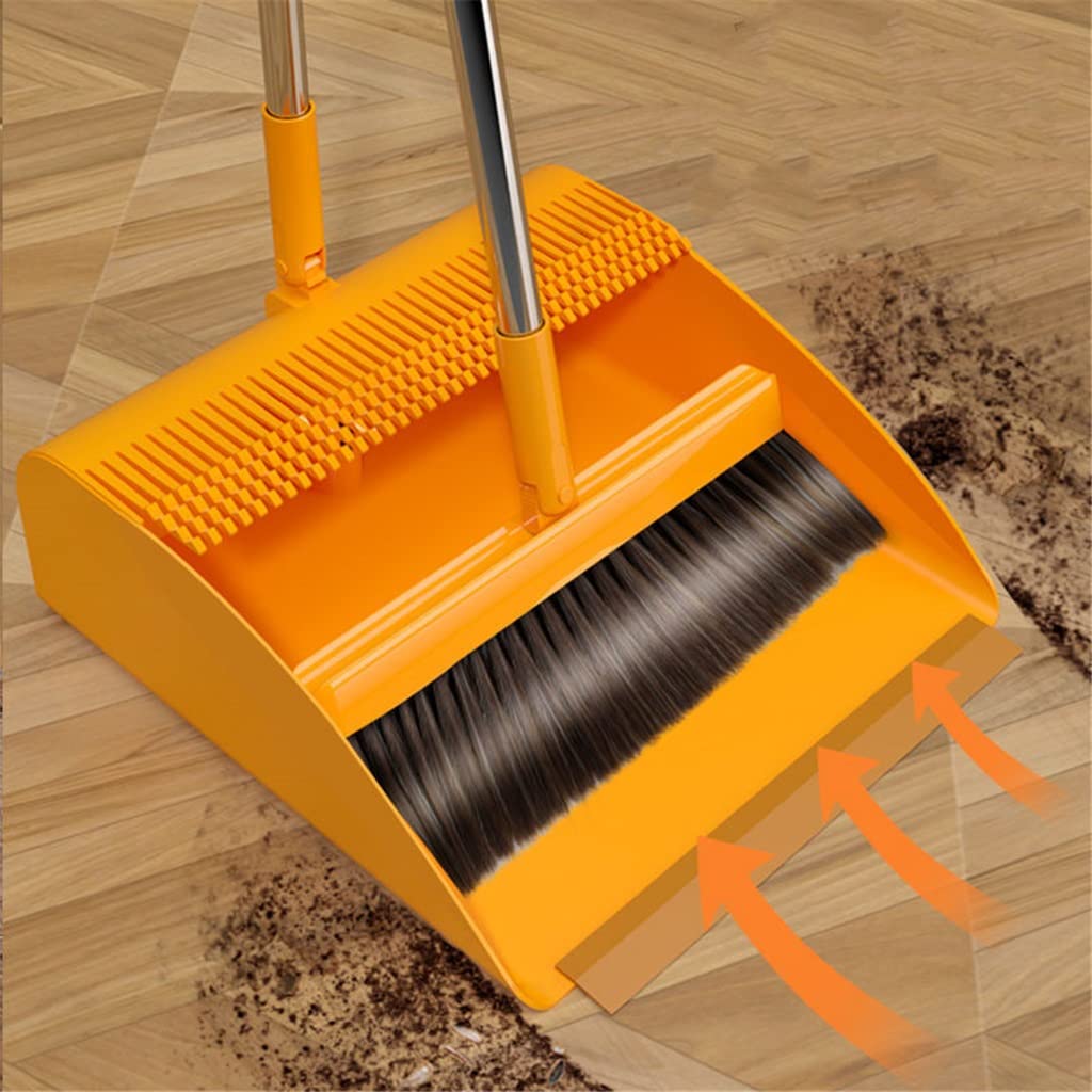WSJIE Household Broom Folding Dustpan Floor Squeegee Brush Hair Dust Home Cleaning Products Garbage Collector Wiper Sweeper