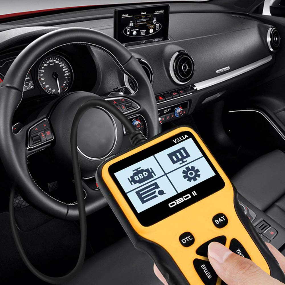 OBD2 Scanner, Enhanced Car OBD II Scanner Code Reader Handheld Universal Automotive Fault Diagnostic with Battery Test Tool for OBDII Protocol Cars Since 1996