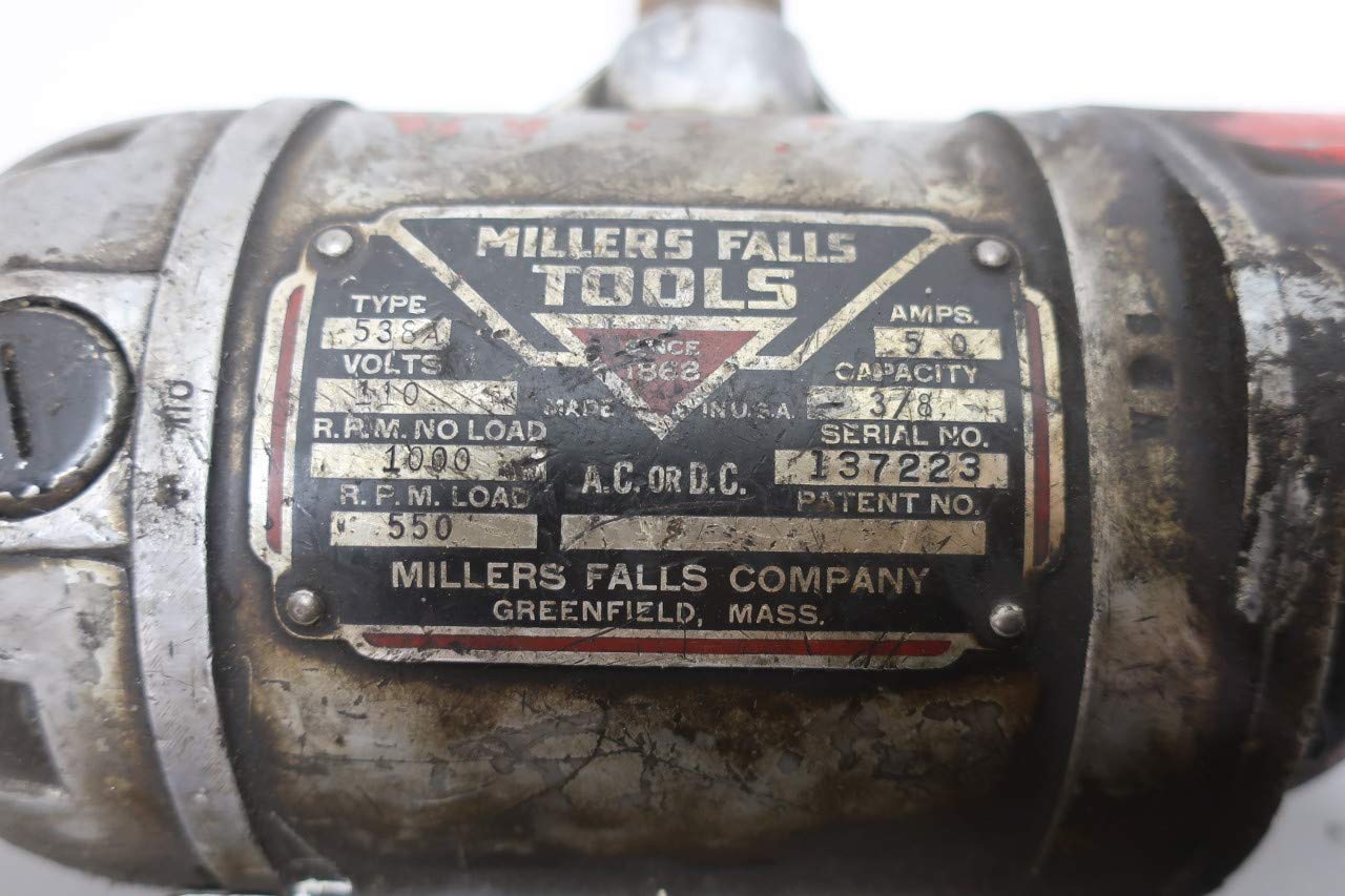 MILLERS FALLS 538A Corded Drill 550RPM 110V-AC
