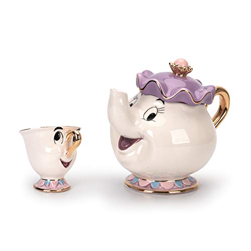 Mrs. Potts Tea Pot - Beauty and Beast - Tea Pot Cup One Set Lovely Chip Cup set Teapot Mug (Tea Pot set)