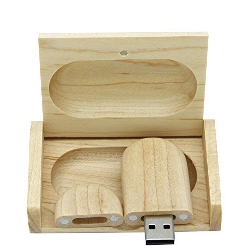 Maple Wood USB Flash Drive with Wooden Box U Disk Memory Stick Pen Drive (128GB, 3.0)