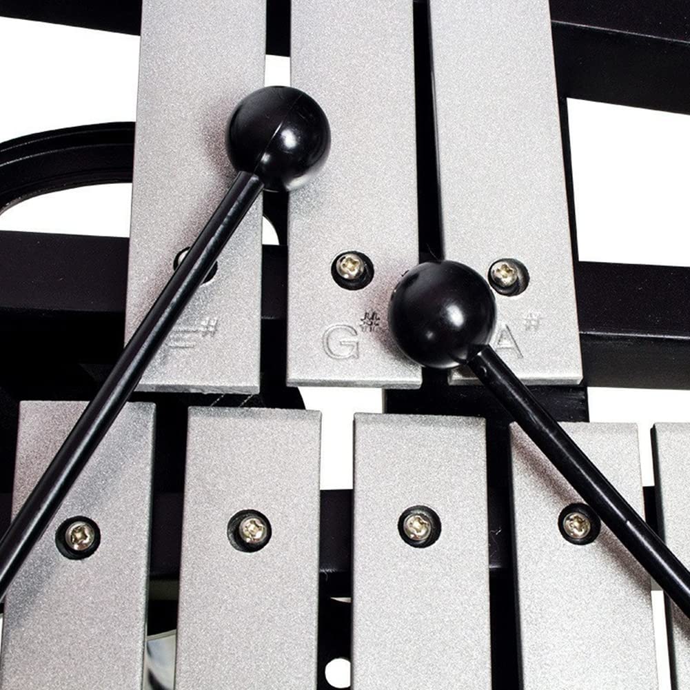 TABASTHER 32 Notes Glockenspiel Boutique Kit Xylophone Bell Percussion Instrument Set with Adjustable Stand Mallets and Carrying Bag
