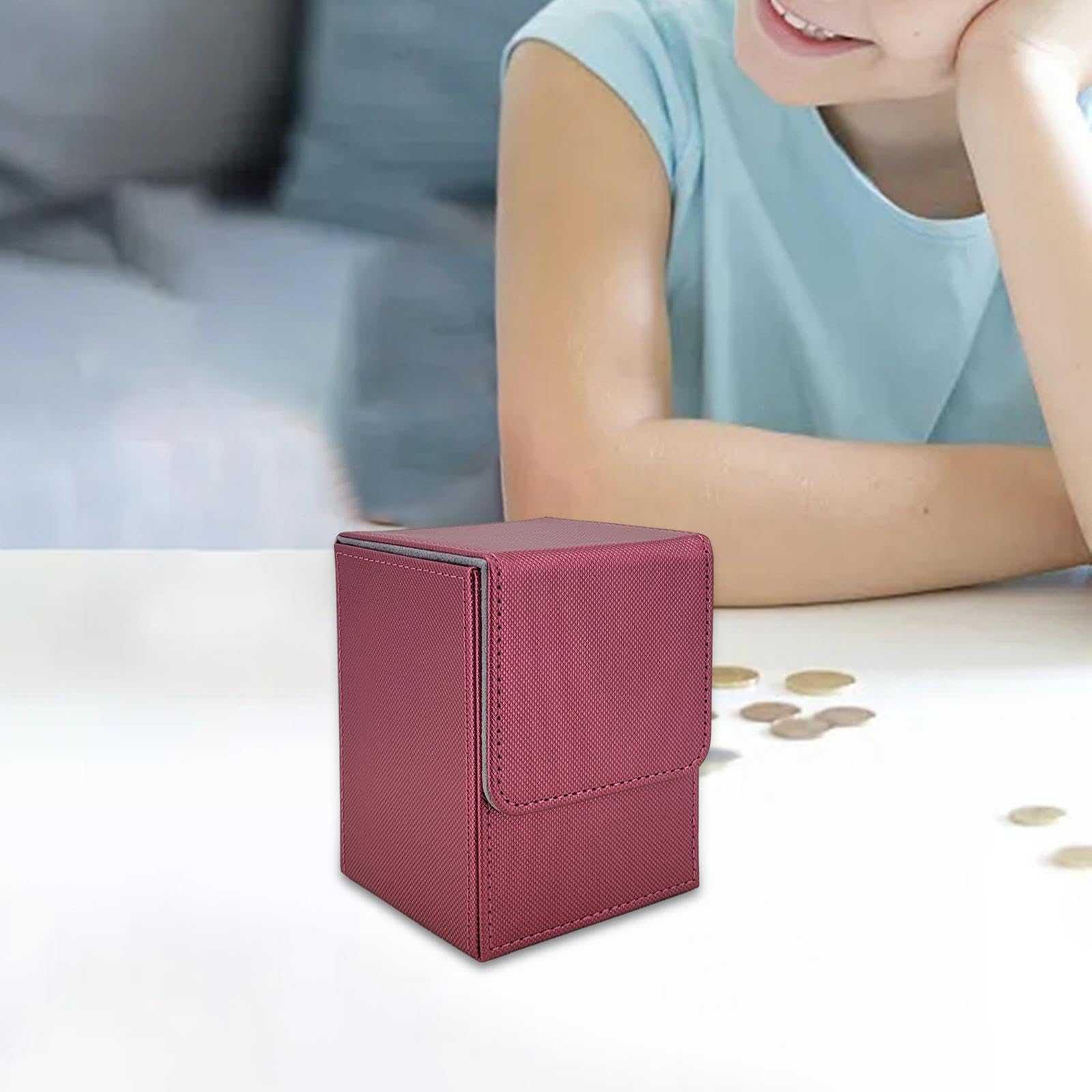 MERIGLARE Card Deck Box Deck Case, Game Card Protectors, Collectible Cards Container, Gaming Card Holder, Sleeved Card Storage Box
