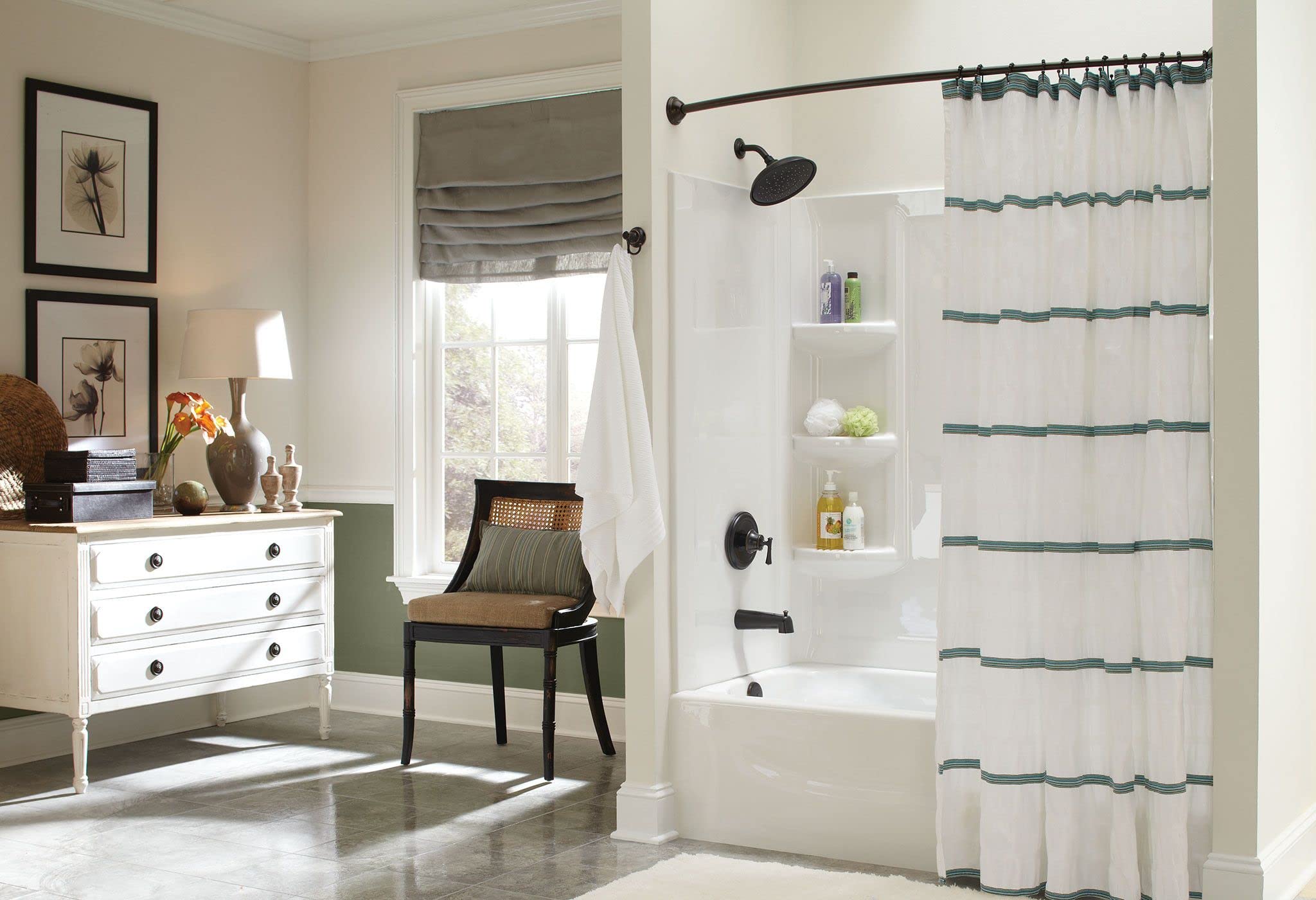 Moen Ashville Mediterranean Bronze PosiTemp Tub and Shower Faucet Set with Valve, 82877BRB