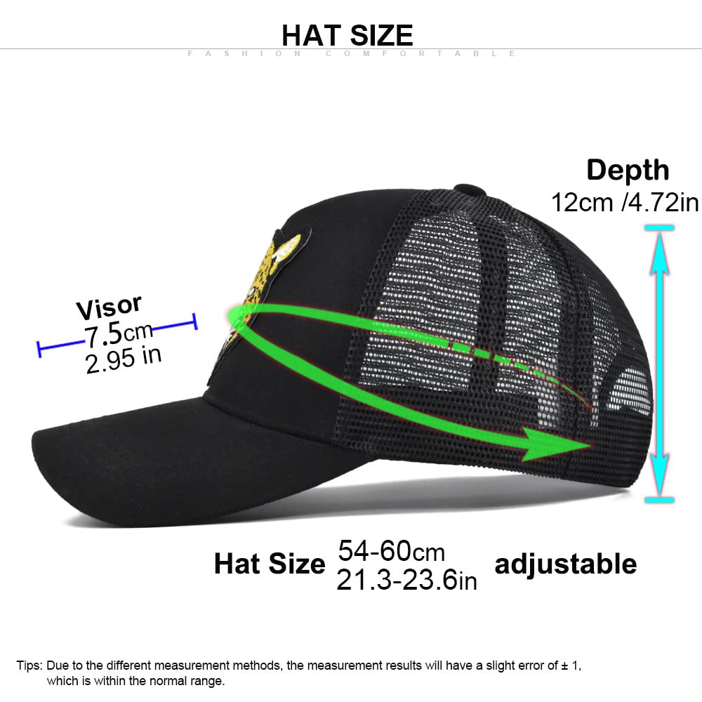 Trucker Hat Men Women Mesh Baseball Snapback Cap/Animal Head Outdoor Baseball Hat for Adults