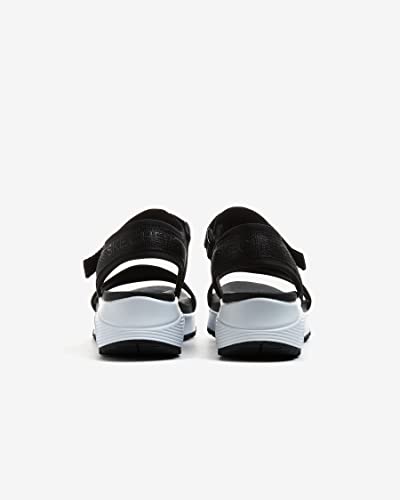 Skechers Cali Women's womens Uno - New Sesh Sport Sandal, Black/White, 11 US
