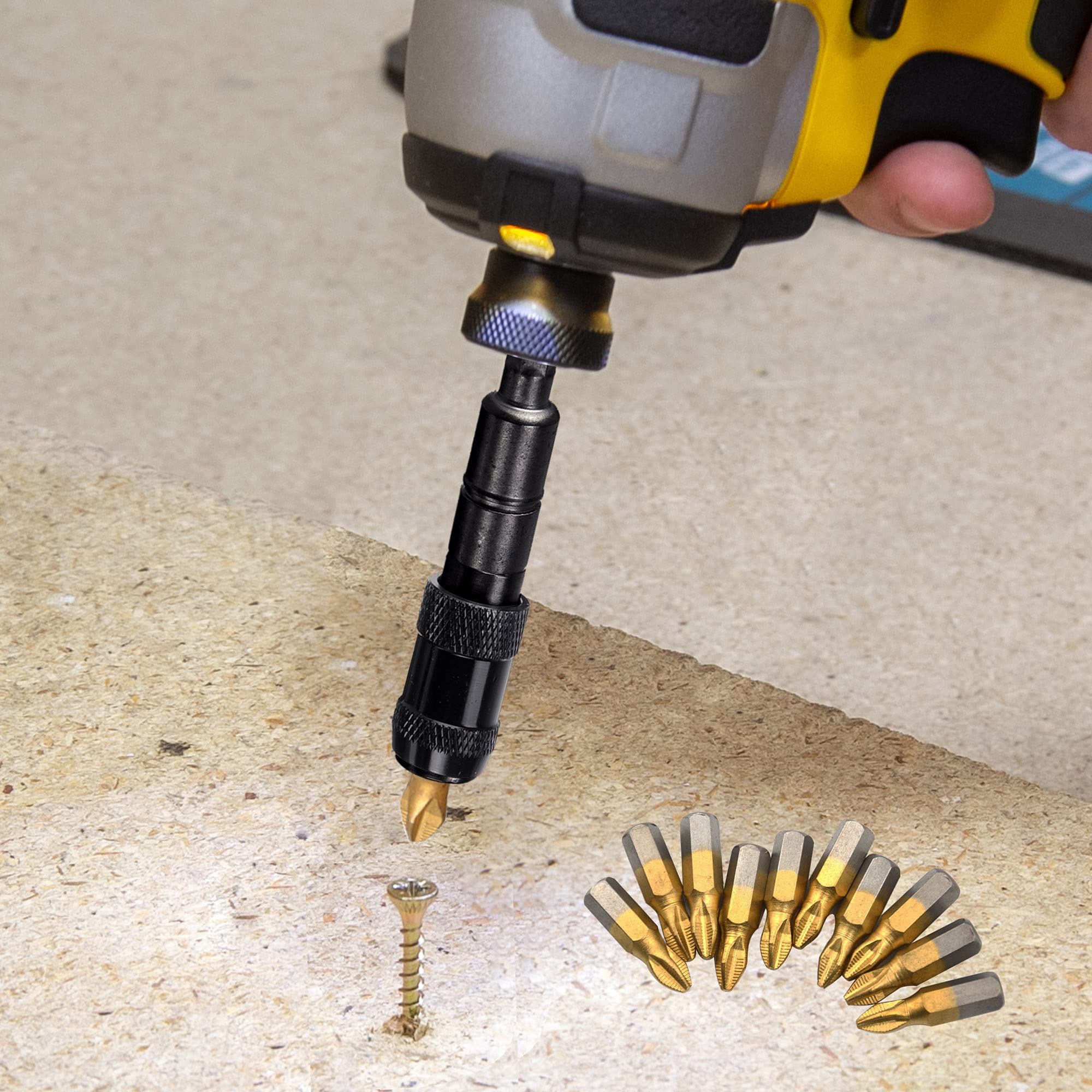 Yakamoz Pivoting Bit Tip Holder Flexible Magnetic Screwdriver Bits Holder Knuckle Extender with 20-Piece Slotted Phillips Torx Screwdriver Set for Tight Spaces or Corners
