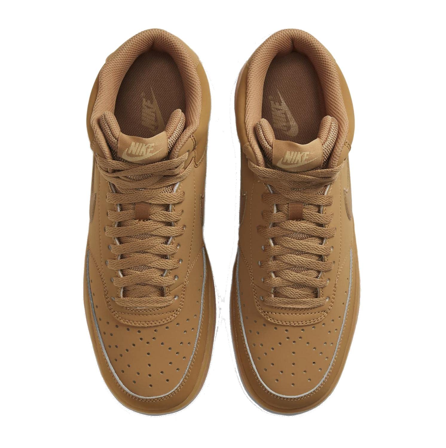 Nike Men's Court Vision Mid Sneaker, Flax/Gum Light Brown/Twine/Flax, 10