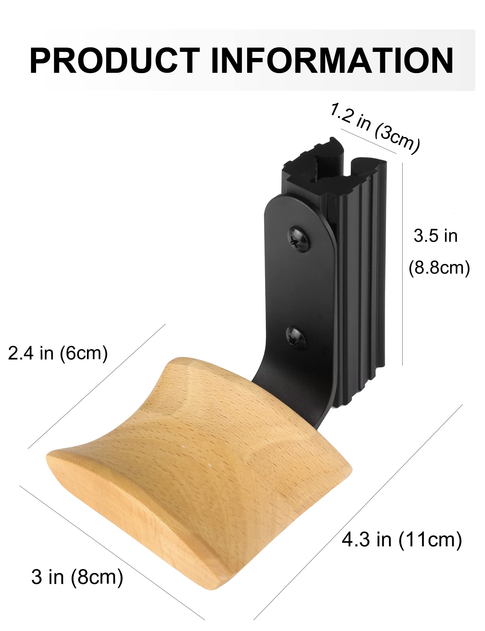 Mr.Power Universal Mic Stand Wooden Headphone Holder Headset Hanger on Microphone Stand for All Headphones Size