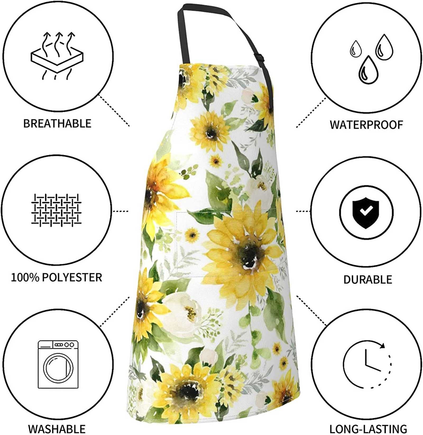 SHUANGFEI Personalized Aprons,Custom Waterproof Apron With Pockets for Men Women,Customized Adjustable Kitchen Chef Bib