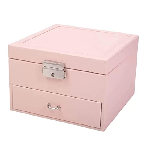 Yalych Box 2-Layer with Mirror Movable and Adjustable Travel Jewelry Tray Case. Jewelry Boxes Gift (Color : C, Size : 16x16x11.2cm) Jewelry Organizer ( Color : Khaki , Size : 16x16x11.2cm )