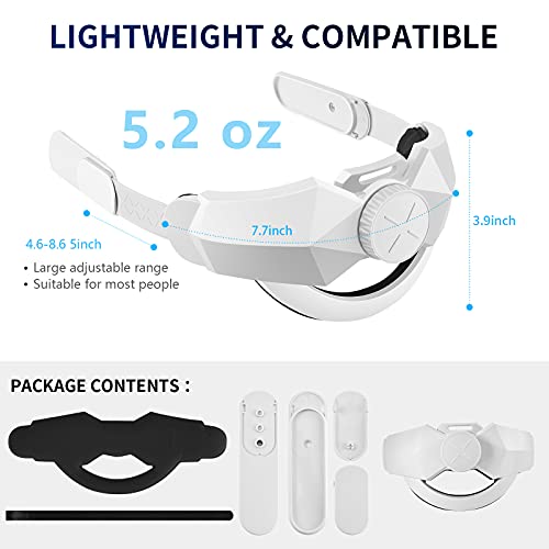 Oculus Quest 2 Head Strap, Elite Strap Replacement, halo band, Adjustable VR Glasses Headset Accessories, Comfortable Head Cushion, Enhanced Support and Reduce Head Pressure