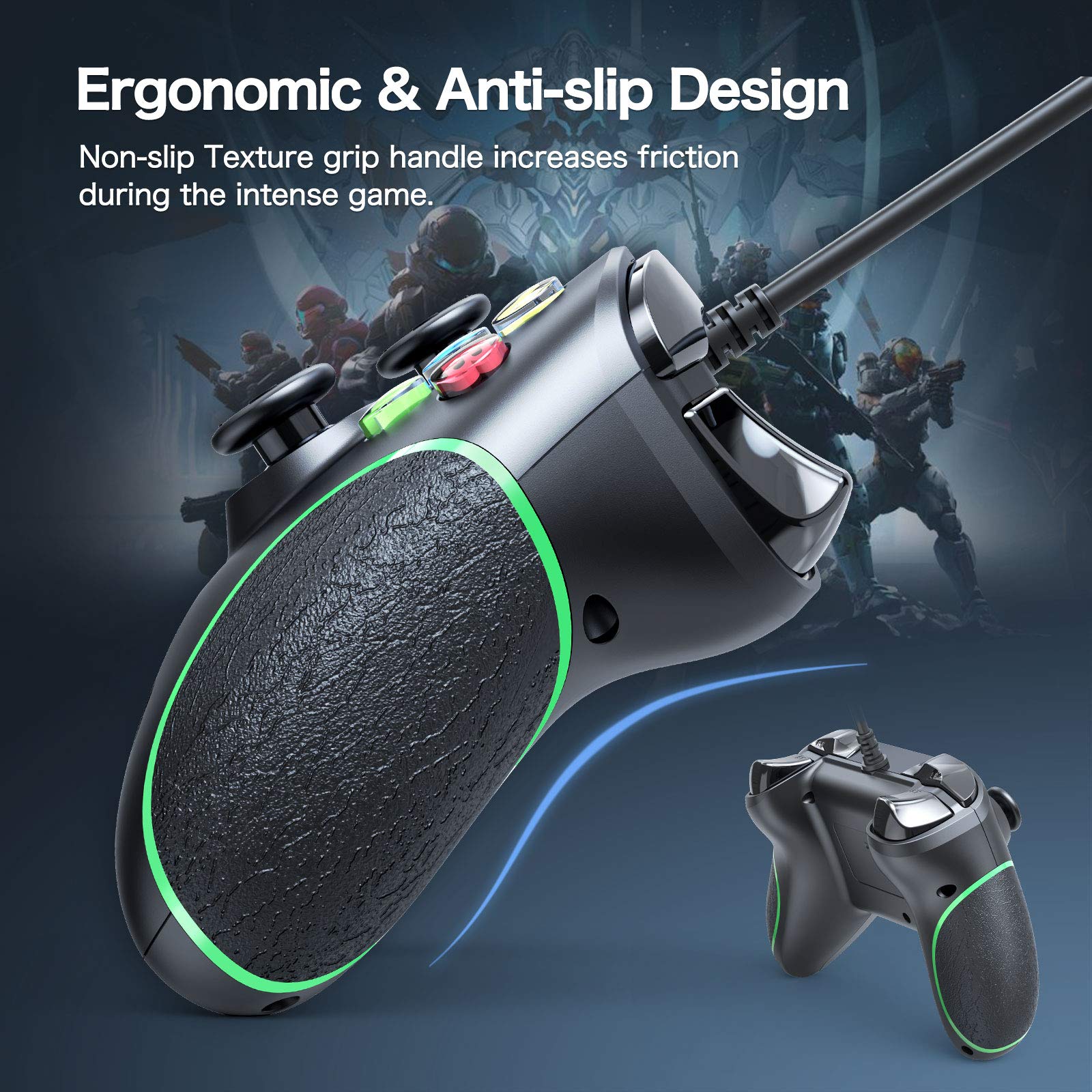Nolansend Wired Game Controller,High Performance USB Gamepad Remote Joystick Controller with Dual Vibration,Wired Gmme Controller for PC(Win7/8/10)