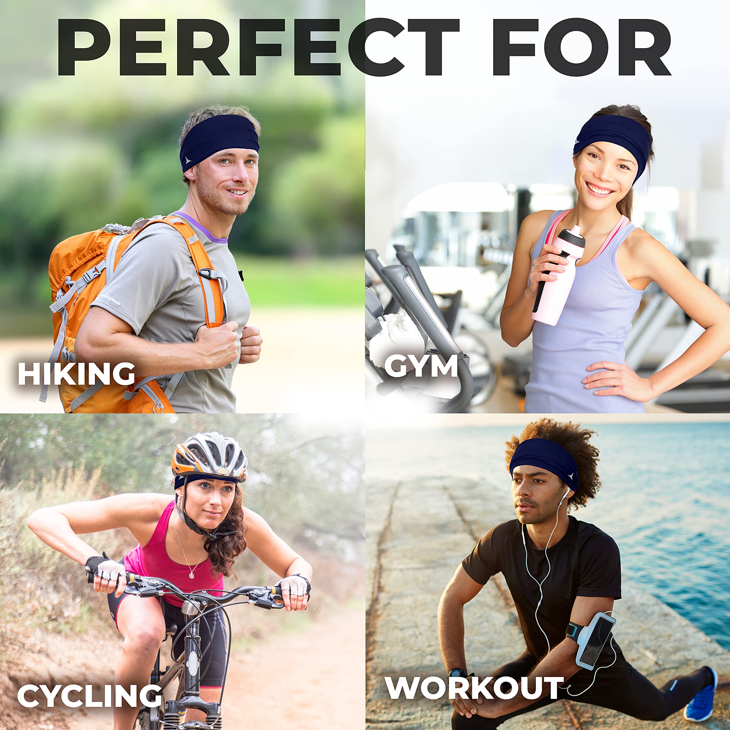 Mens Headband - Guys Sweatband & Sports Headband for Running, Crossfit, Working Out and Dominating Your Competition - Performance Stretch & Moisture Wicking