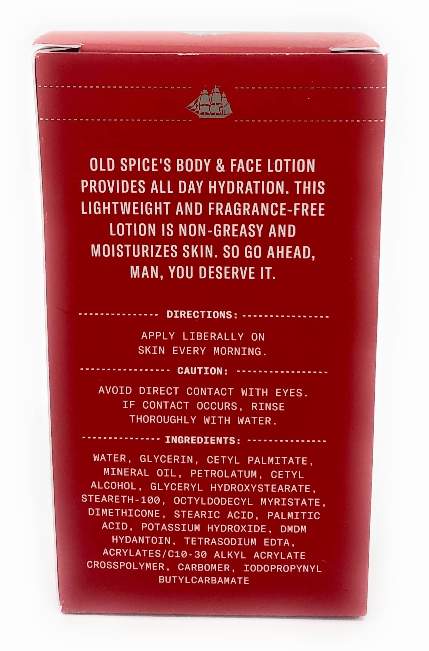 Old Spice Hydrating Body and Face Lotion, Unscented, 4 oz