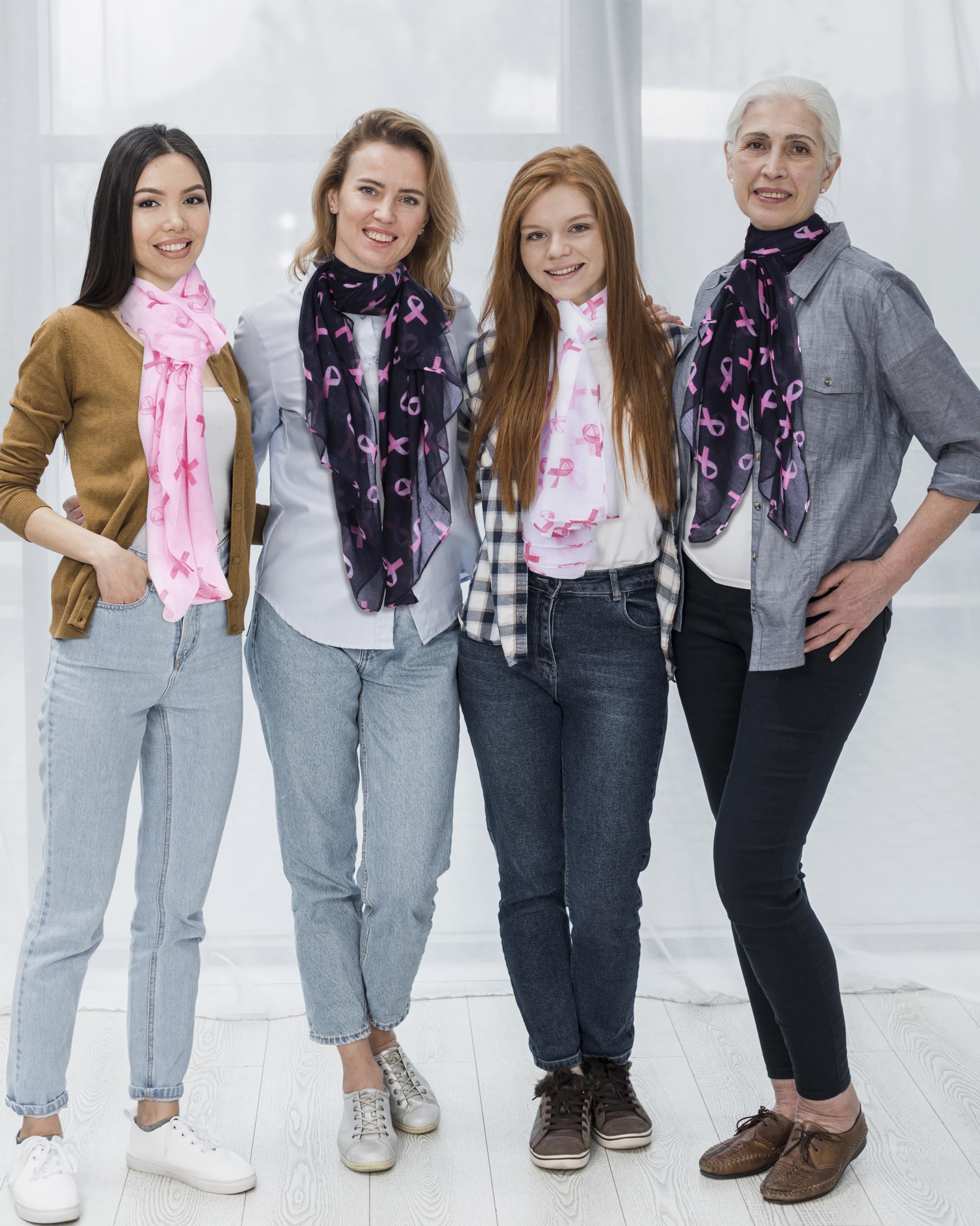 Nollia [2-Pack Soft Women's Scarves with Love Hearts - Pink & Red Heart Scarf for Woman - Gift Set