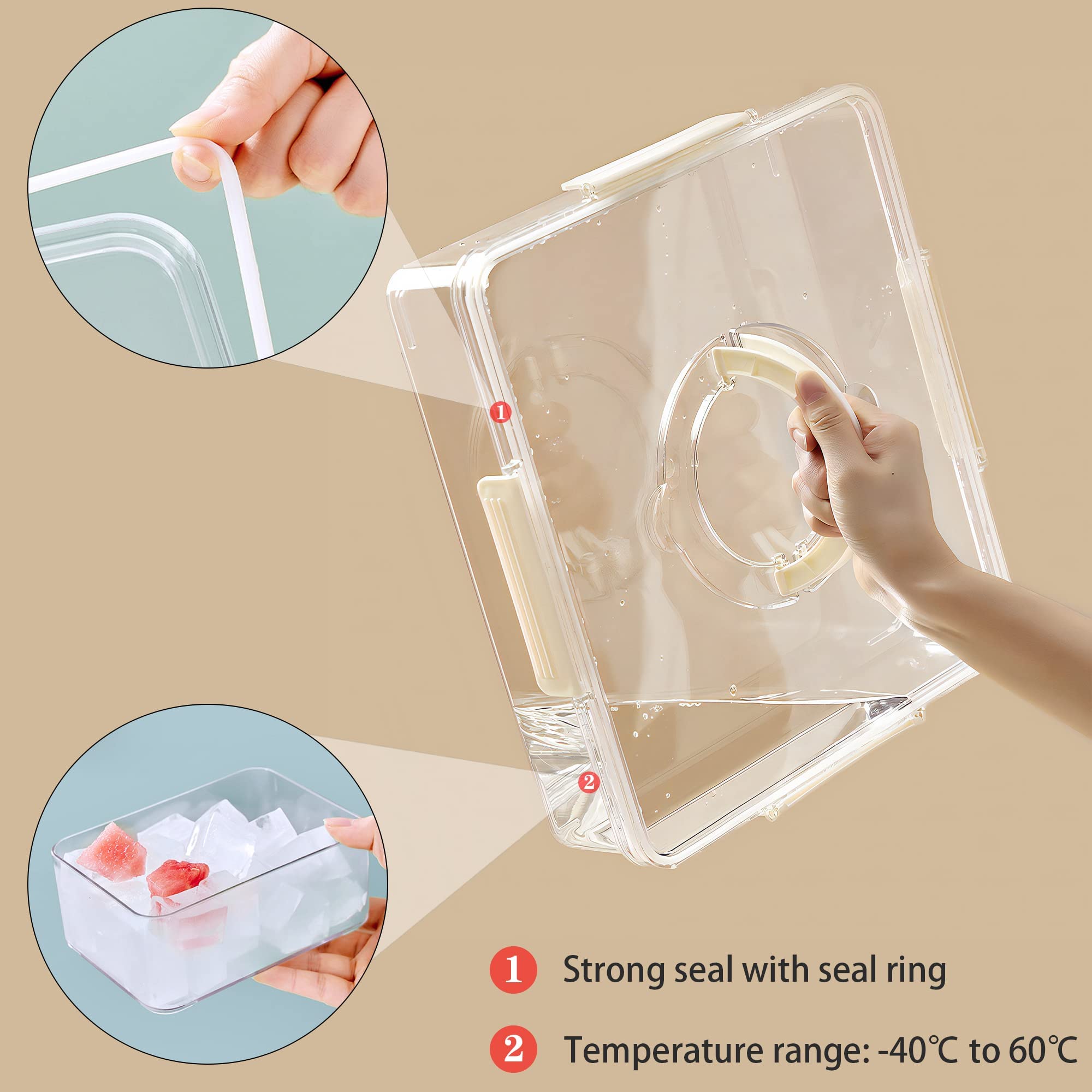 Mano 2 Pack Serving Trays for Party Divided Veggie Tray with Lid Sealed Sectioned Fruit Snack Serving Platter Vegetable Storage with 5 Compartments Snackle Box Charcuterie Container Fridge Organizer
